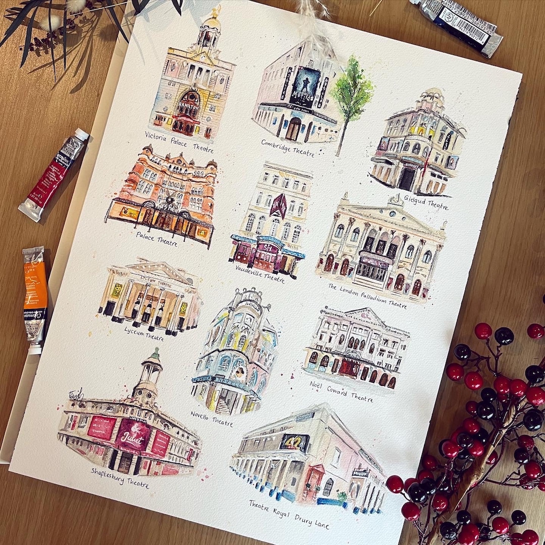 West End Theatres Print - Etsy UK