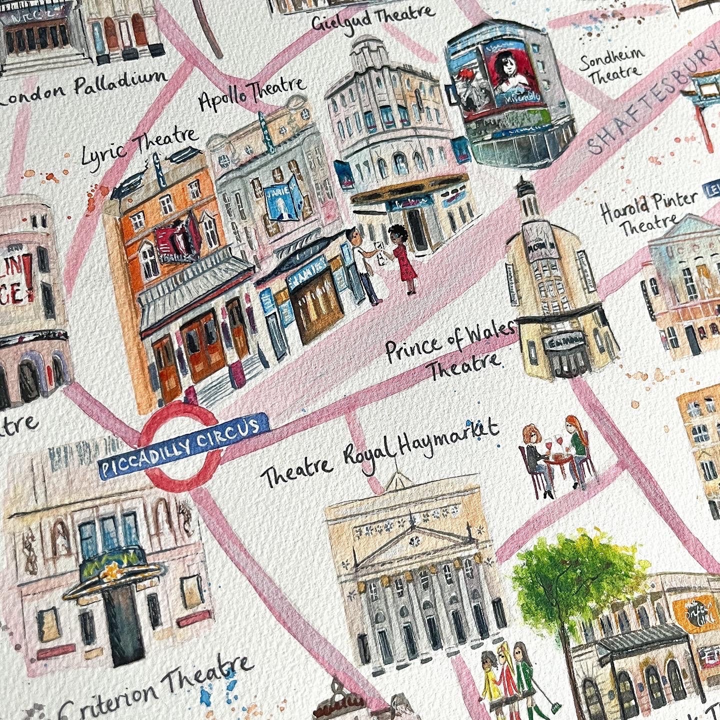 West End Map Art Print - Etsy UK