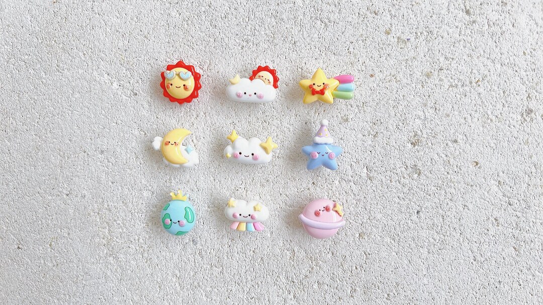 Weather Shoe Charms Sun Cloud Star Moon Earth Planet Shoe Charms Cute ...
