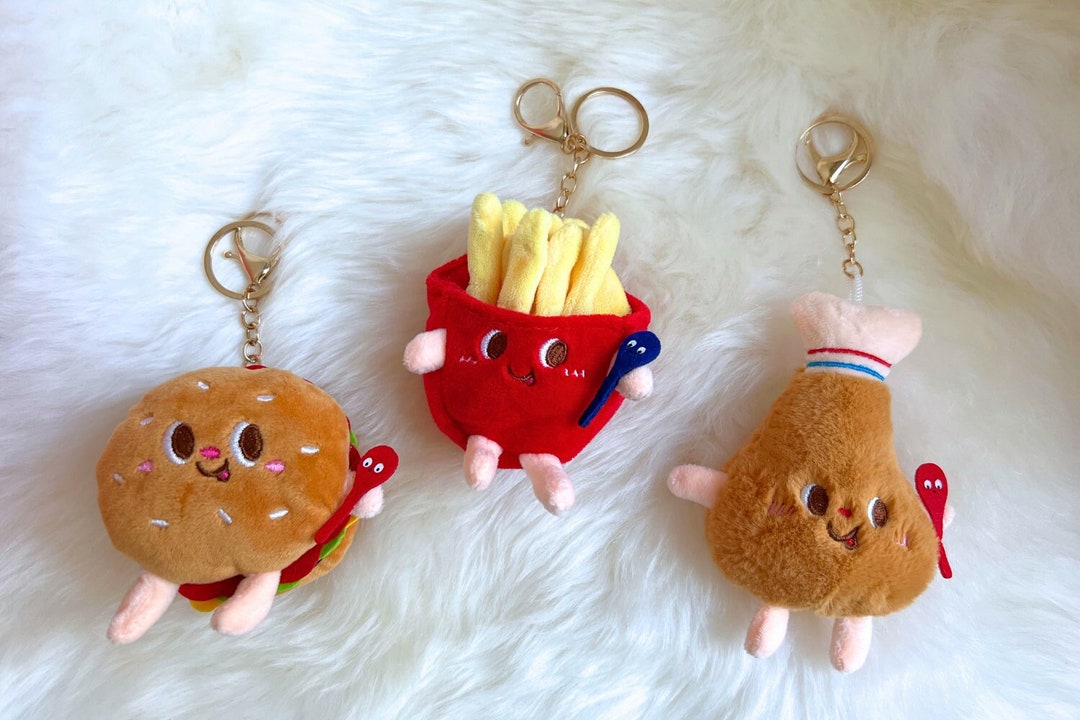 Cute Kawaii Fast Food Plush Keychains: Adorable Soft Toy - Etsy