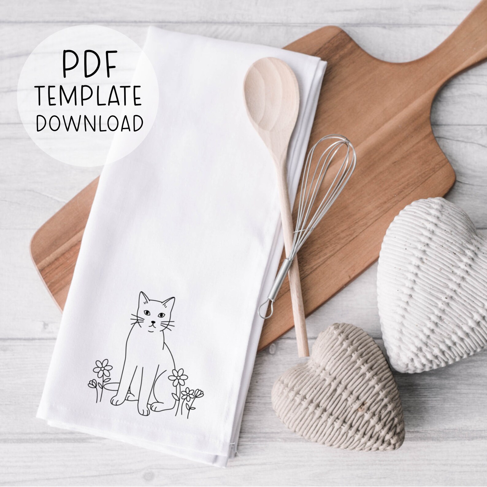 Easy Cat Embroidery Pattern, Simple Cat Embroidery Pattern PDF, Cute ...