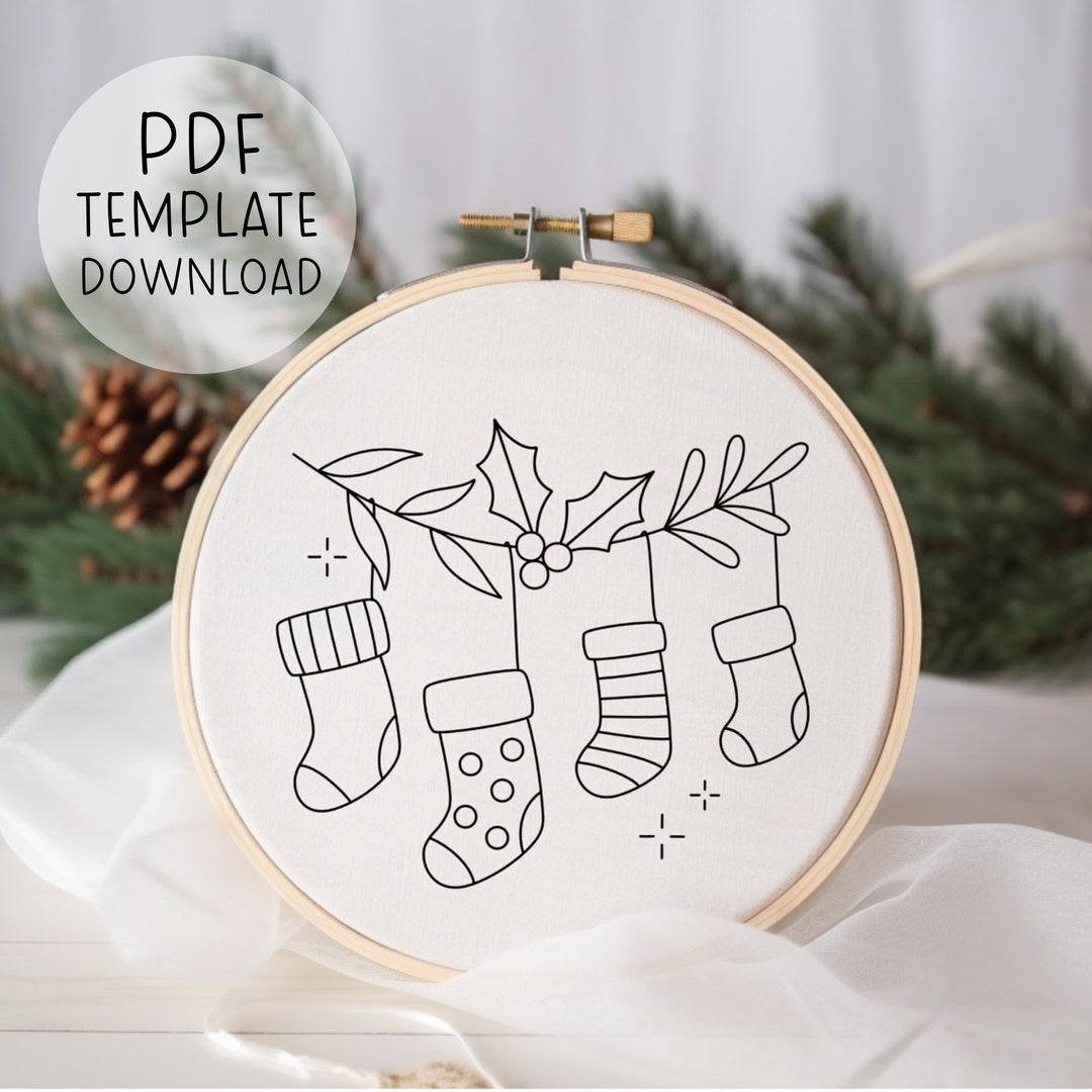 Family Christmas Embroidery Pattern Download, Christmas Stockings ...