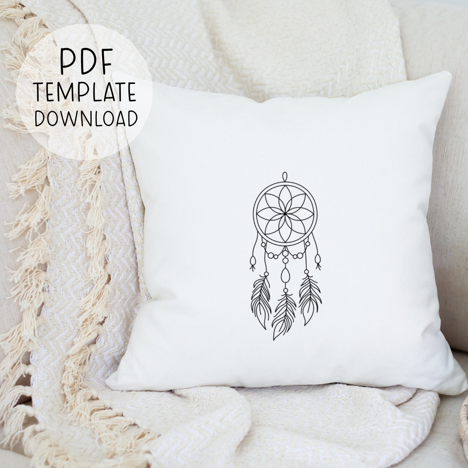 Dreamcatcher Embroidery Pattern, Boho Embroidery, Dream Catcher ...