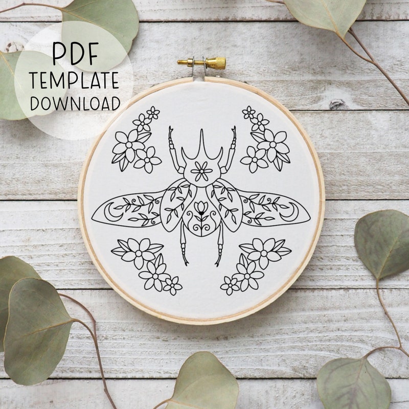 Beetle Embroidery - Etsy