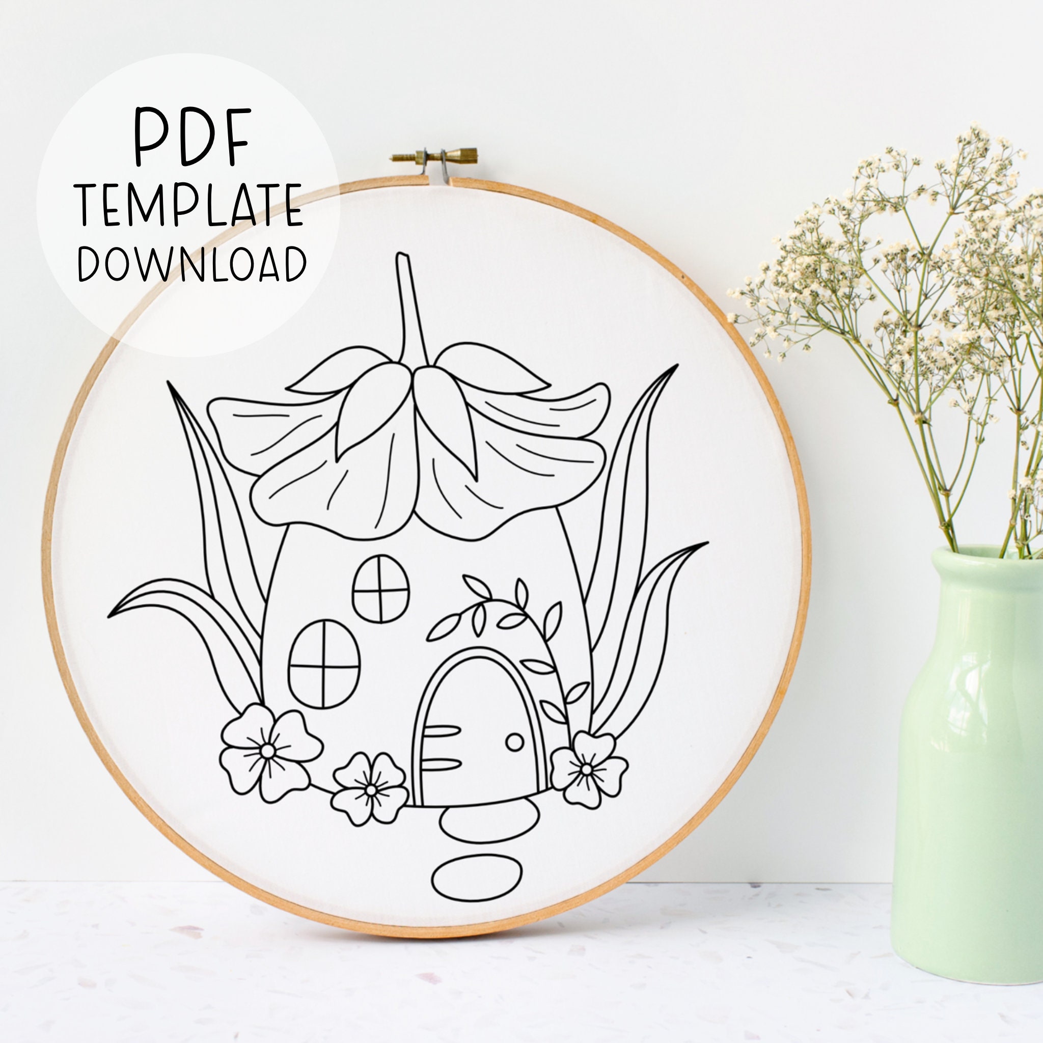 Fairy House Embroidery Design Pattern Fairycore Needlepoint - Etsy