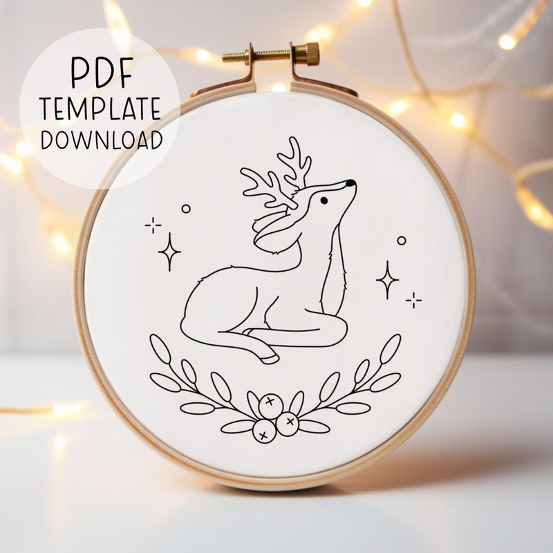 Reindeer Embroidery - Etsy