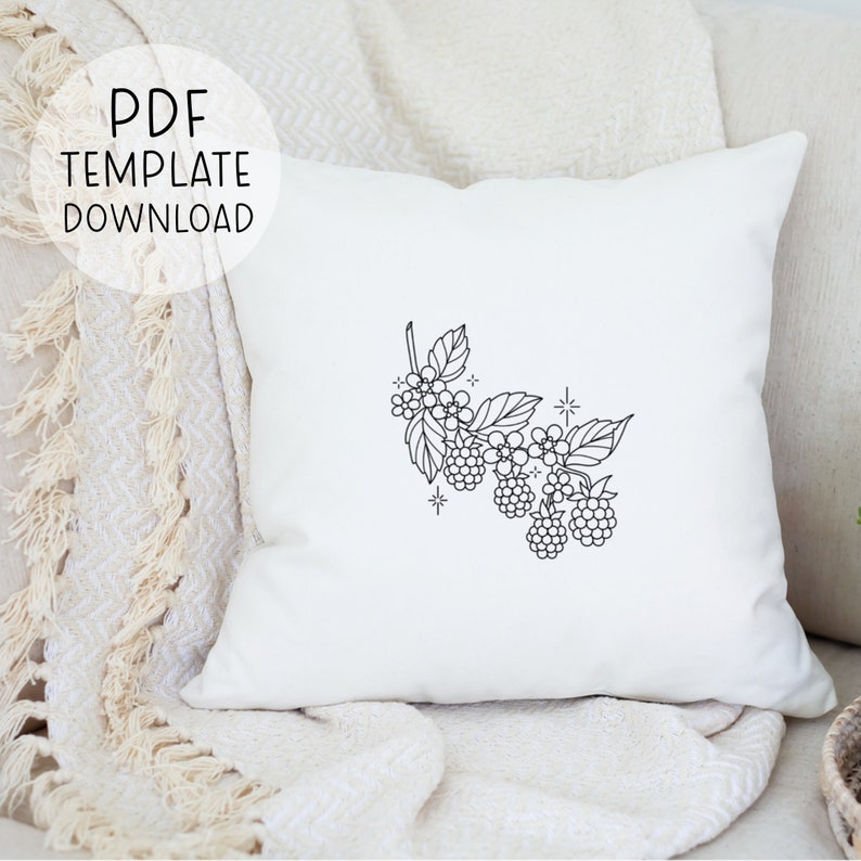 Berries Embroidery Pattern PDF Download, Cute Berries Decor DIY ...