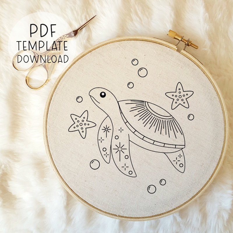 Turtle Embroidery - Etsy