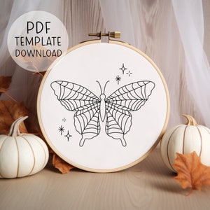 Spider Web Butterfly Embroidery Pattern Download, Cobwebs Embroidery ...