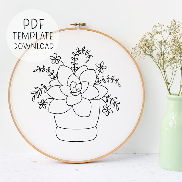 Succulent Embroidery Pattern - Etsy