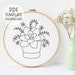 Floral Succulent Embroidery Pattern Download, Gardening Embroidery ...