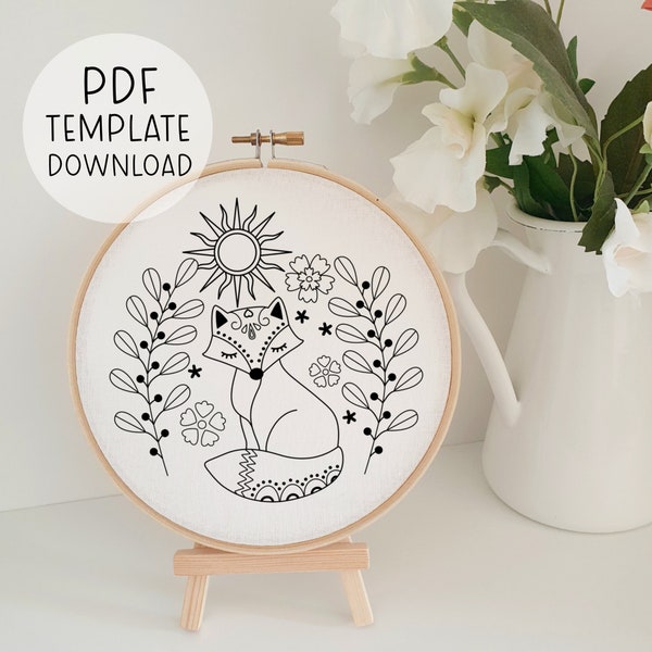 Fox Embroidery Pattern - Etsy