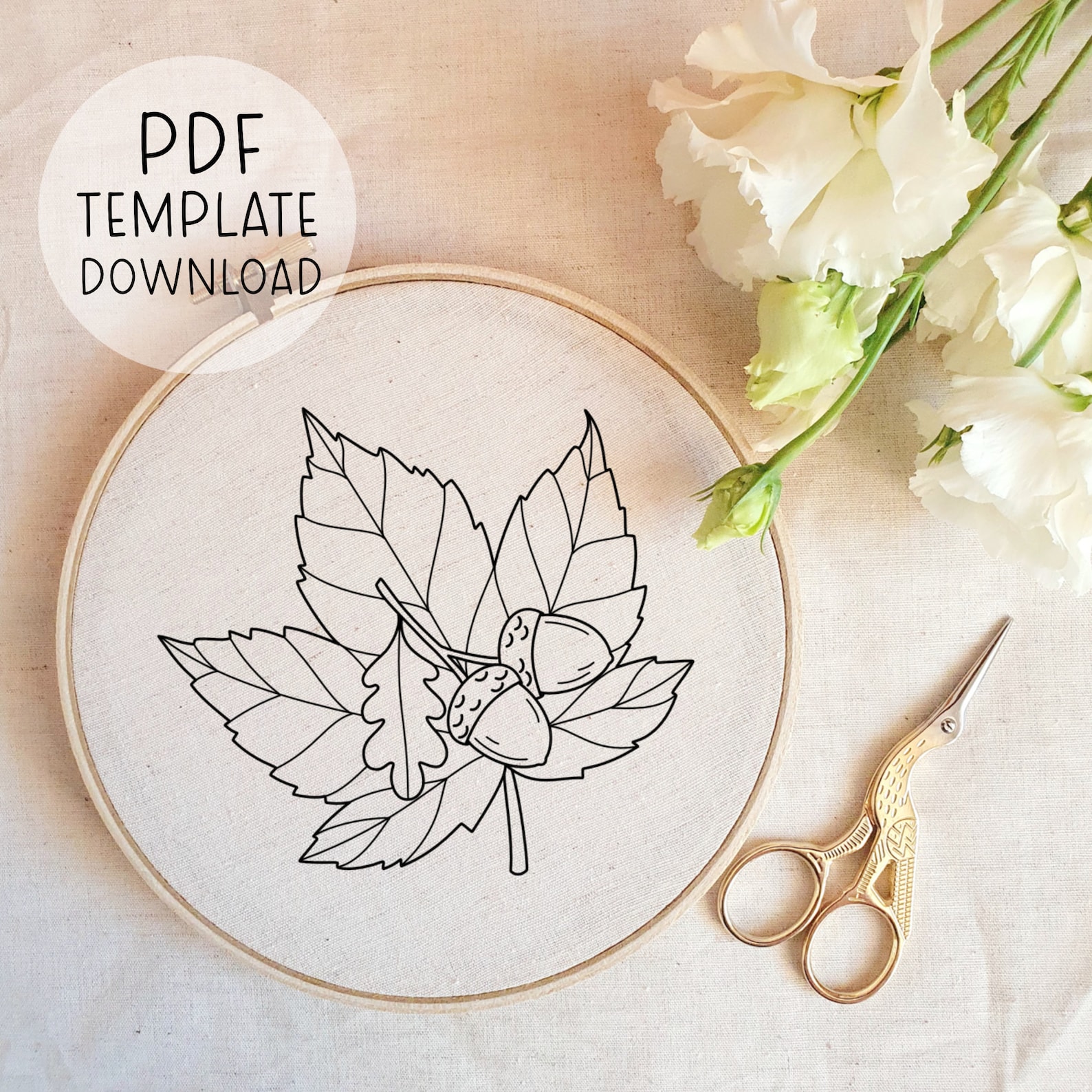Fall Leaves Embroidery Pattern Download, Autumn Embroidery Design ...