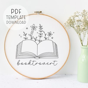Reading Embroidery Patterns, Book Lover Embroidery Bundle, Reading ...