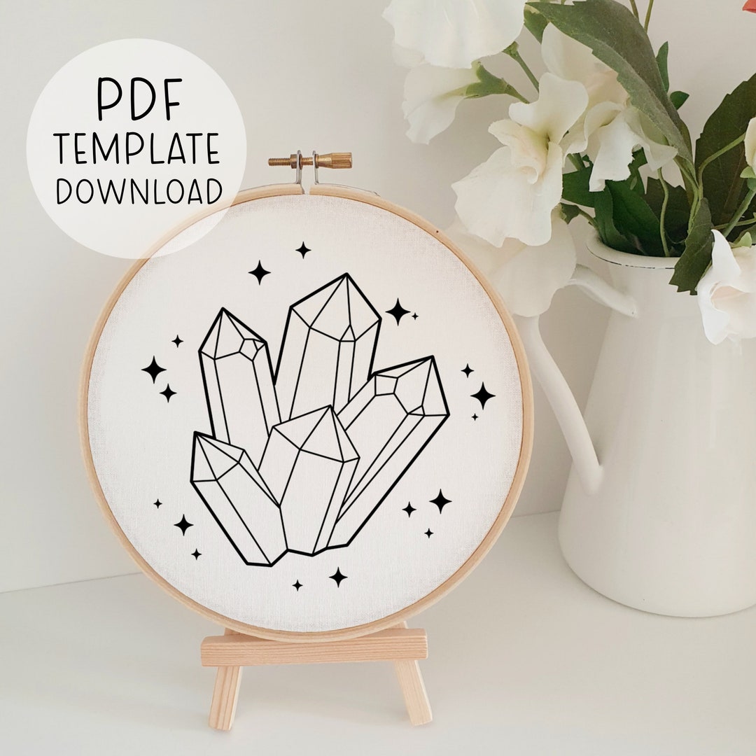 Crystal Cluster Embroidery Pattern PDF DOWNLOAD, Stitching, DIY Modern ...