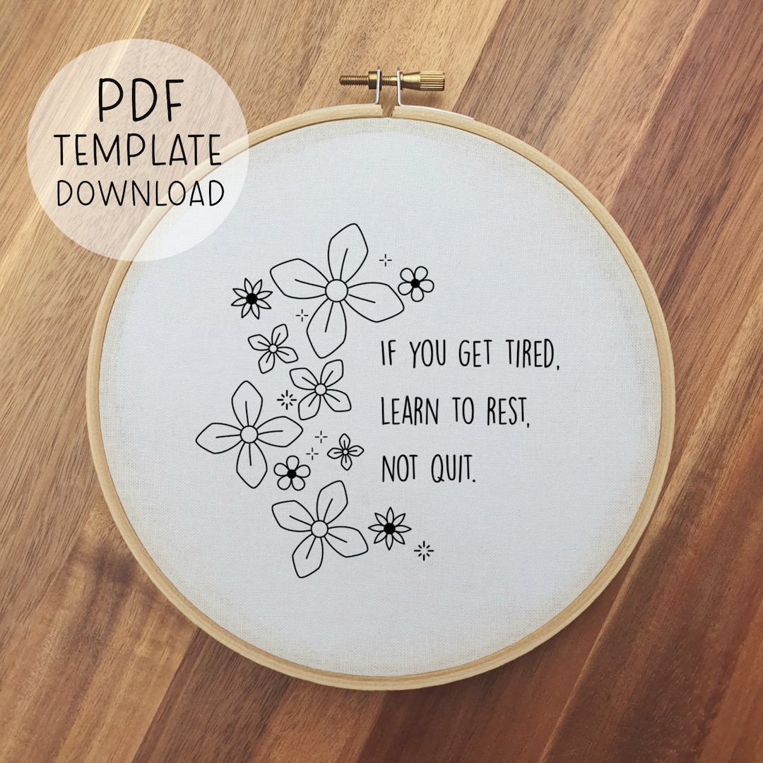 Motivational Embroidery Pattern Download Motivational Quote Embroidery ...