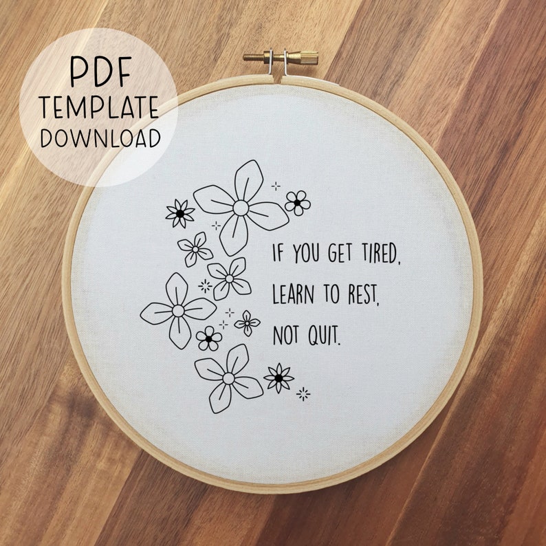 Motivational Embroidery Pattern Download Motivational Quote - Etsy