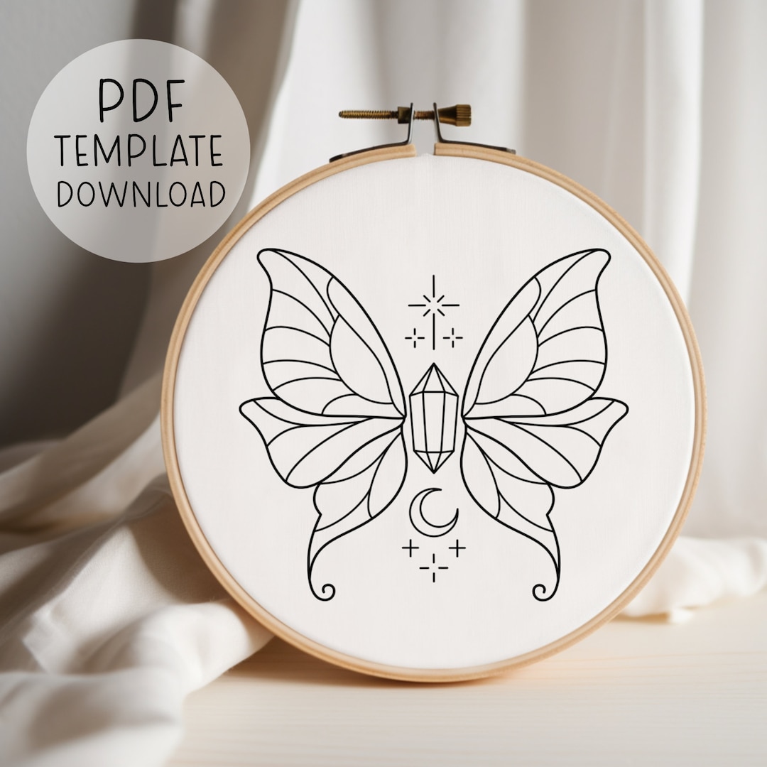 Fairy Wings Embroidery Downloadable Pattern, Magical Embroidery Fantasy ...