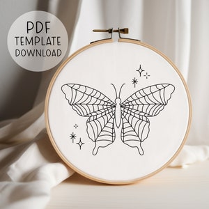 Spider Web Butterfly Embroidery Pattern Download, Cobwebs Embroidery ...