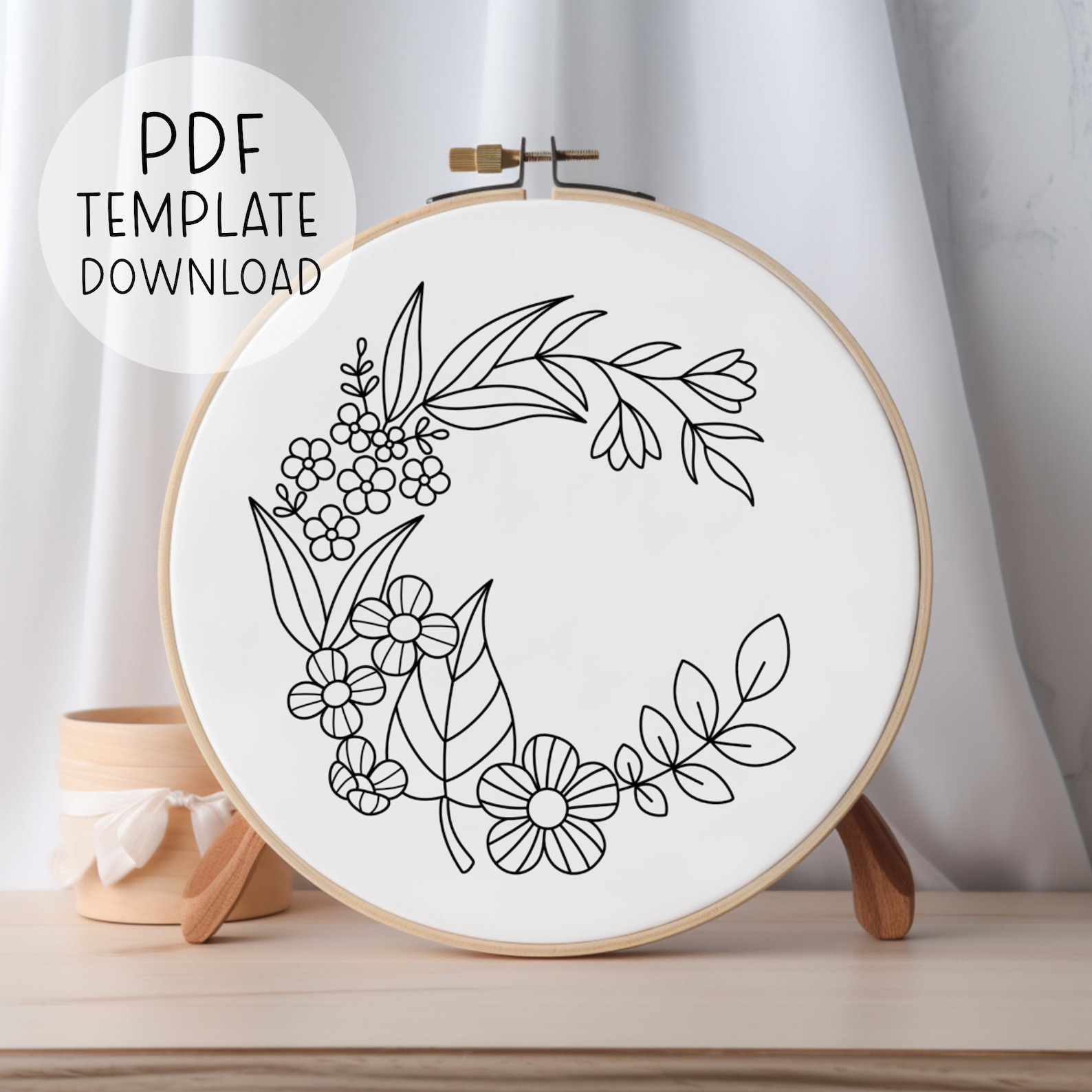 Leaves and Flowers Embroidery Pattern PDF, Easy Hand Embroidery PDF ...