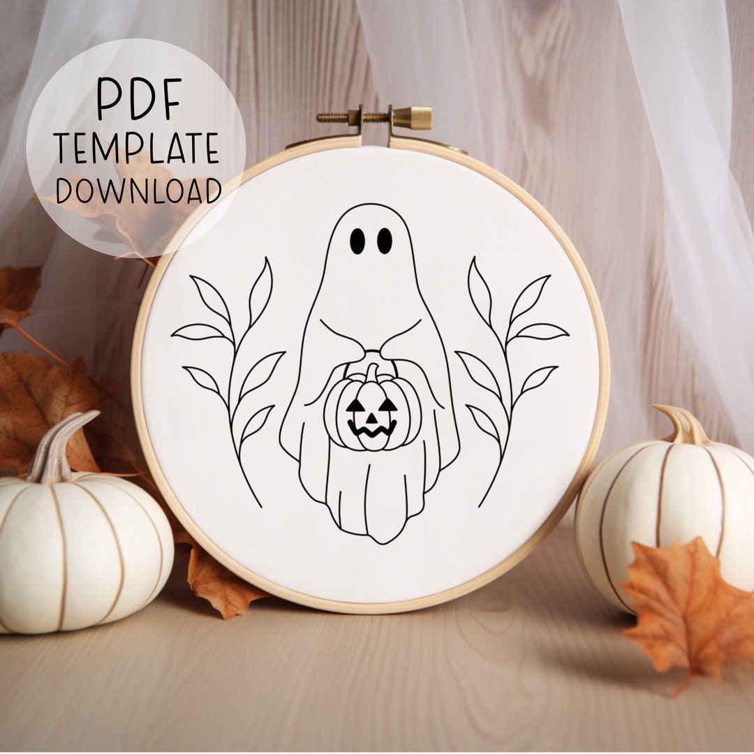 Ghost Embroidery Pattern Download, Embroidery Halloween Pattern, Trick ...
