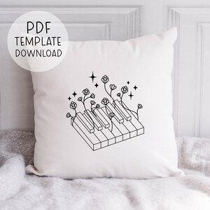 Floral Piano Keys Embroidery Pattern PDF DOWNLOAD, Stitching, DIY ...
