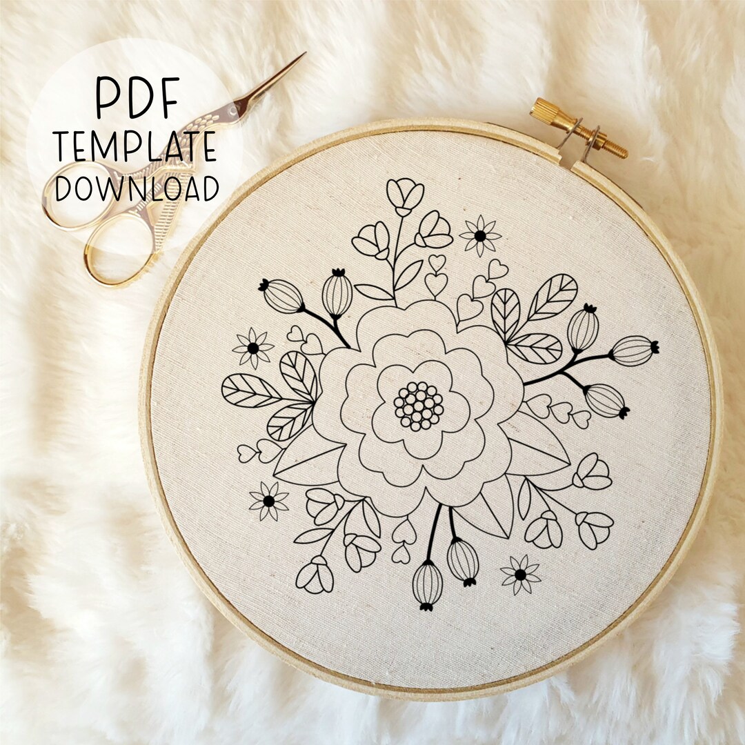 Flowers Embroidery Pattern INSTANT PDF DOWNLOAD, Stitching, D.I.Y ...