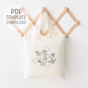 Honeycomb Embroidery Pattern, Bee Needlepoint Pattern, Woodsy ...