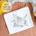 Origami Embroidery Pattern, Japanese Origami Swan Needlepoint Design ...
