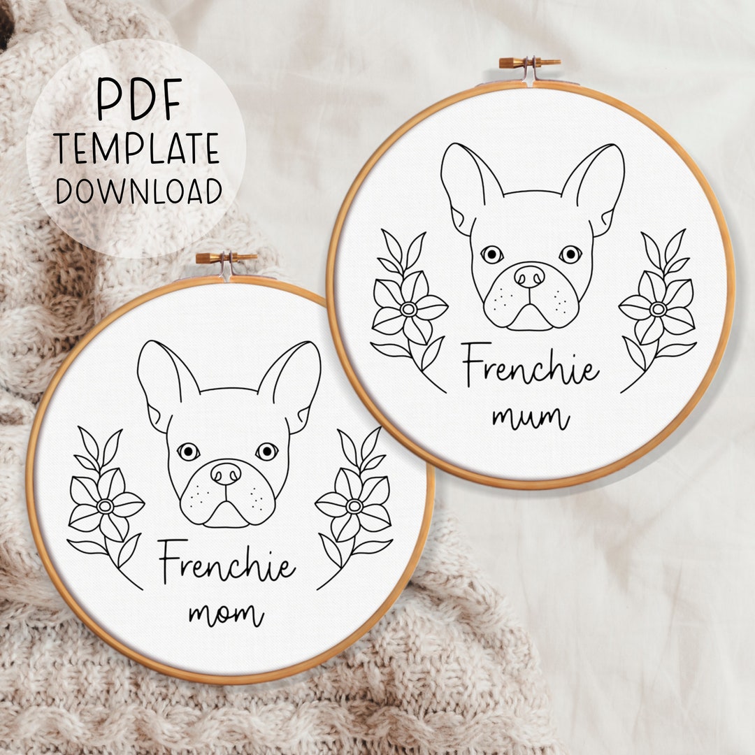 Frenchie Lover Embroidery Pattern, French Bulldog Pattern, Dog Lover ...