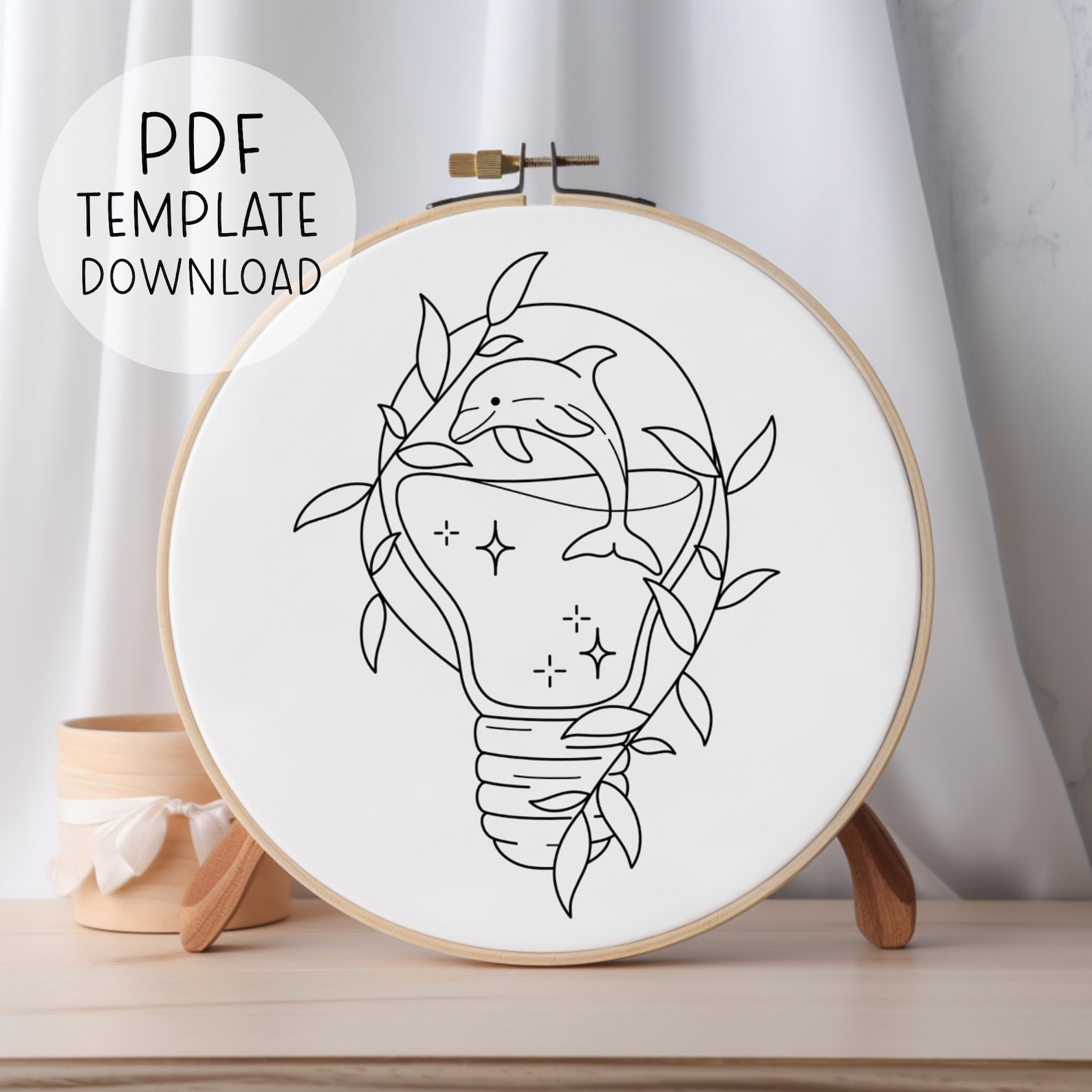 Dolphin Embroidery Pattern Download, Lightbulb Pattern, Ocean ...