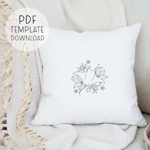 Manta Ray Embroidery Pattern Download, Floral Ocean Needlepoint Pattern ...