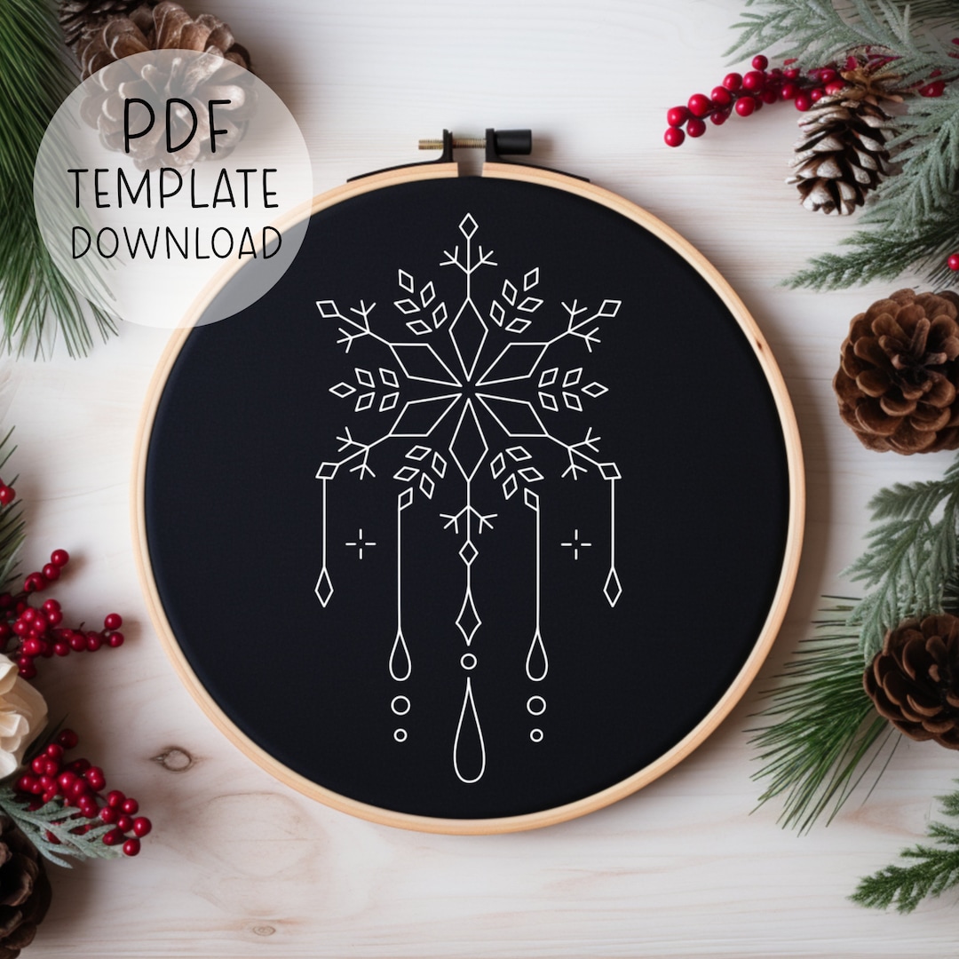 Ornamental Snowflake Embroidery Pattern Download, Snow Flake Embroidery ...