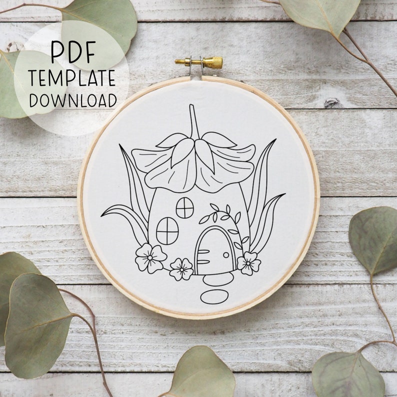 Fairy House Embroidery Design Pattern Fairycore Needlepoint - Etsy