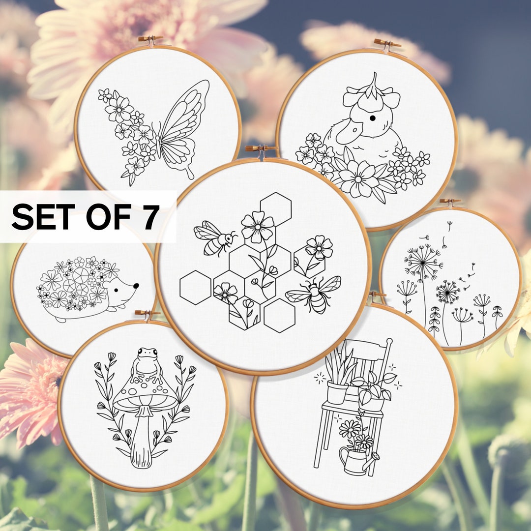 Spring Embroidery Pattern BUNDLE, Cute Spring Embroidery Designs ...