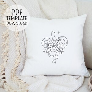 Celestial Snake Embroidery Pattern Download, Snakes Downloadable ...