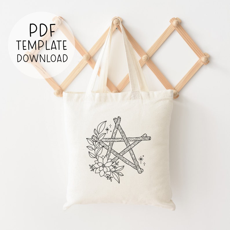 Witchy Pentagram Embroidery Pattern PDF, Witch Home Crafts, Wicca ...