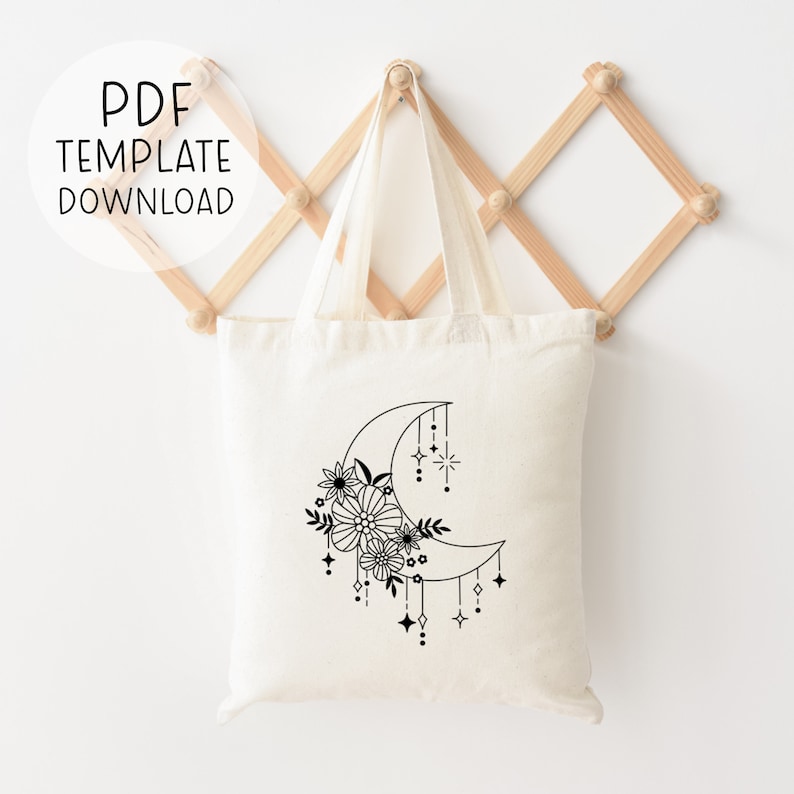 Decorative Moon Embroidery Pattern Digital Download Celestial - Etsy