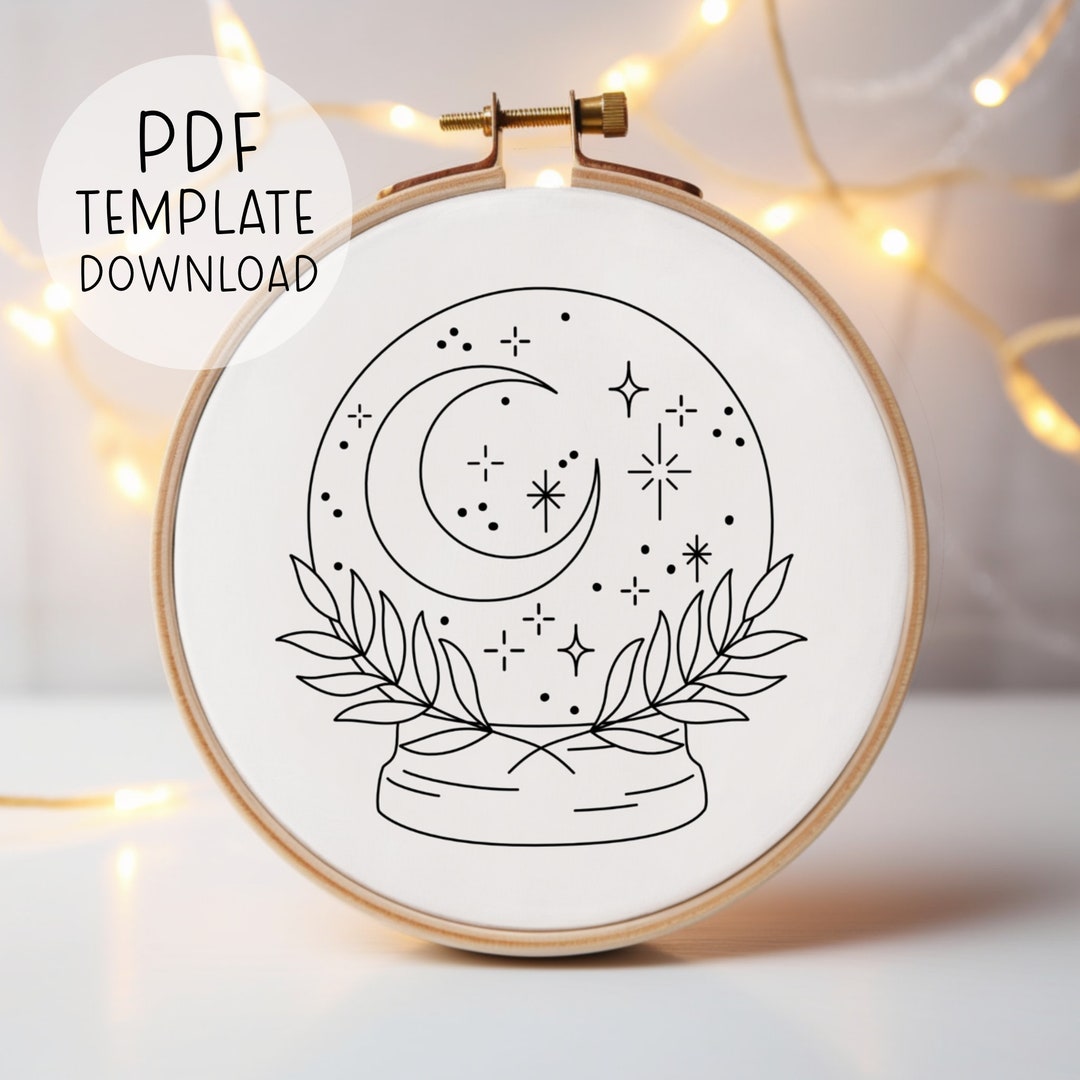 Crystal Ball Embroidery Pattern, Witchy Embroidery, Fantasy Embroidery ...