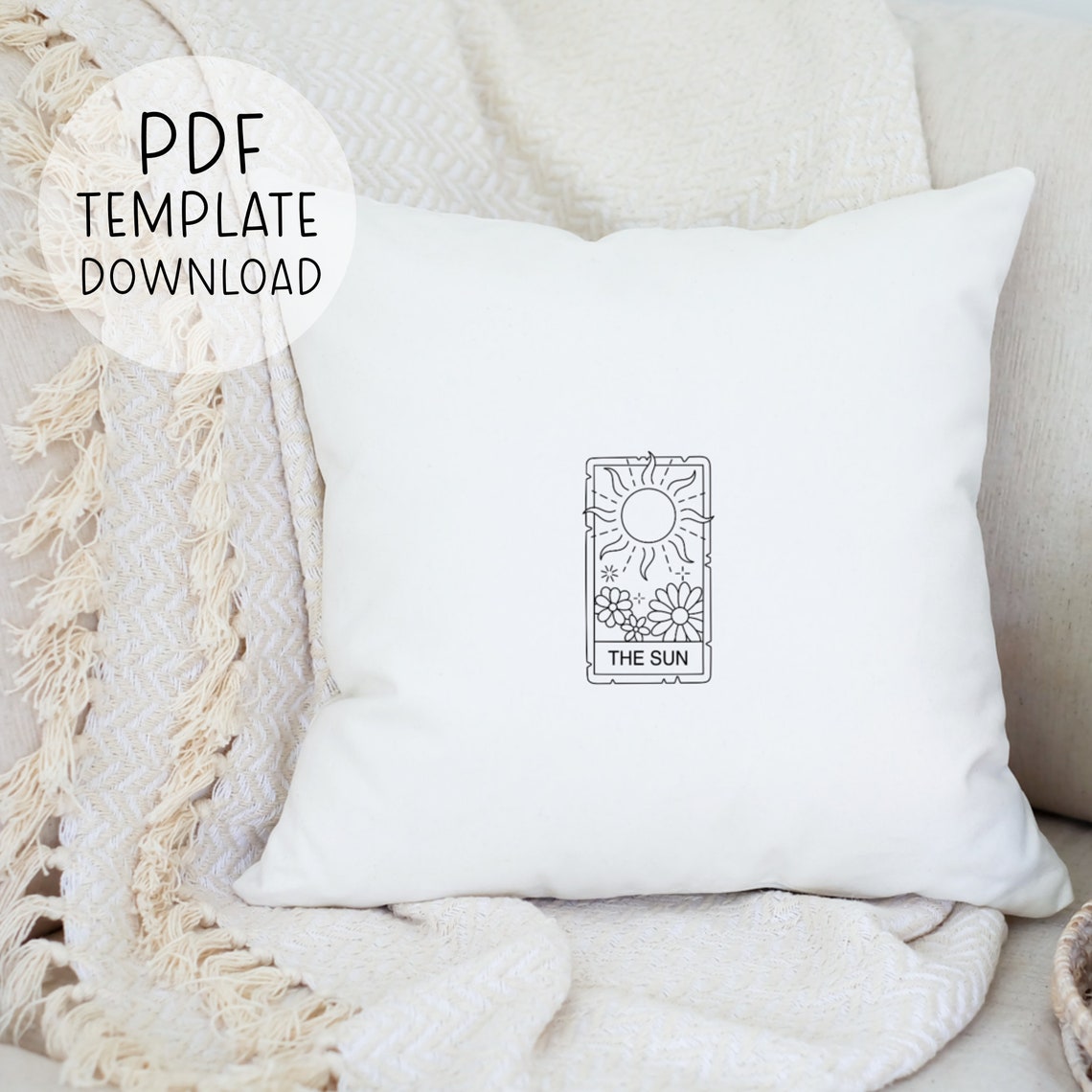 The Sun Tarot Card Embroidery Pattern Download, Mystic Embroidery ...