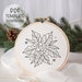 Holly Hand Embroidery Pattern Download, Christmas Floral Embroidery ...