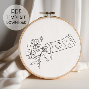 Paint Embroidery Pattern Template, Artist Embroidery Design Pattern ...