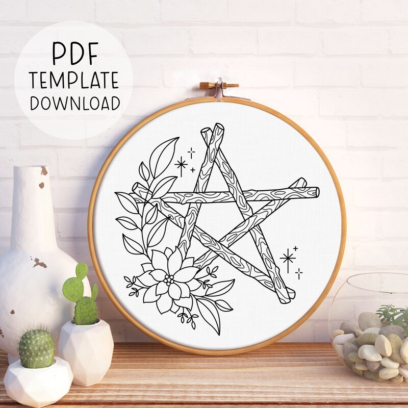 Pentagram Embroidery - Etsy