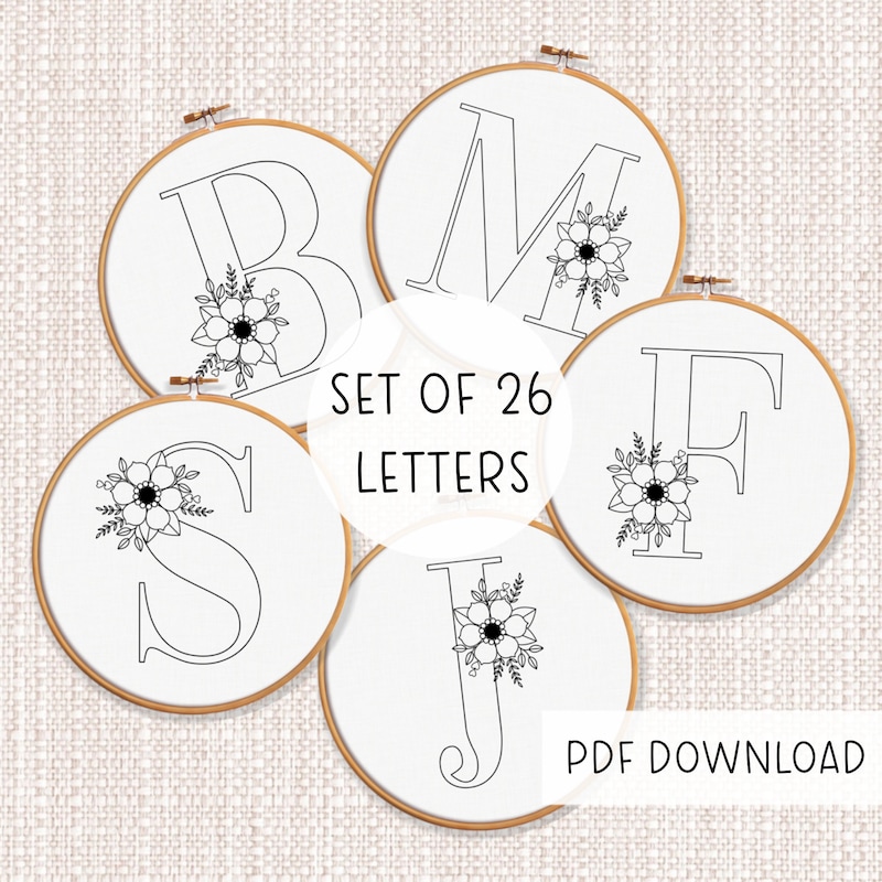 Embroidery Alphabet - Etsy
