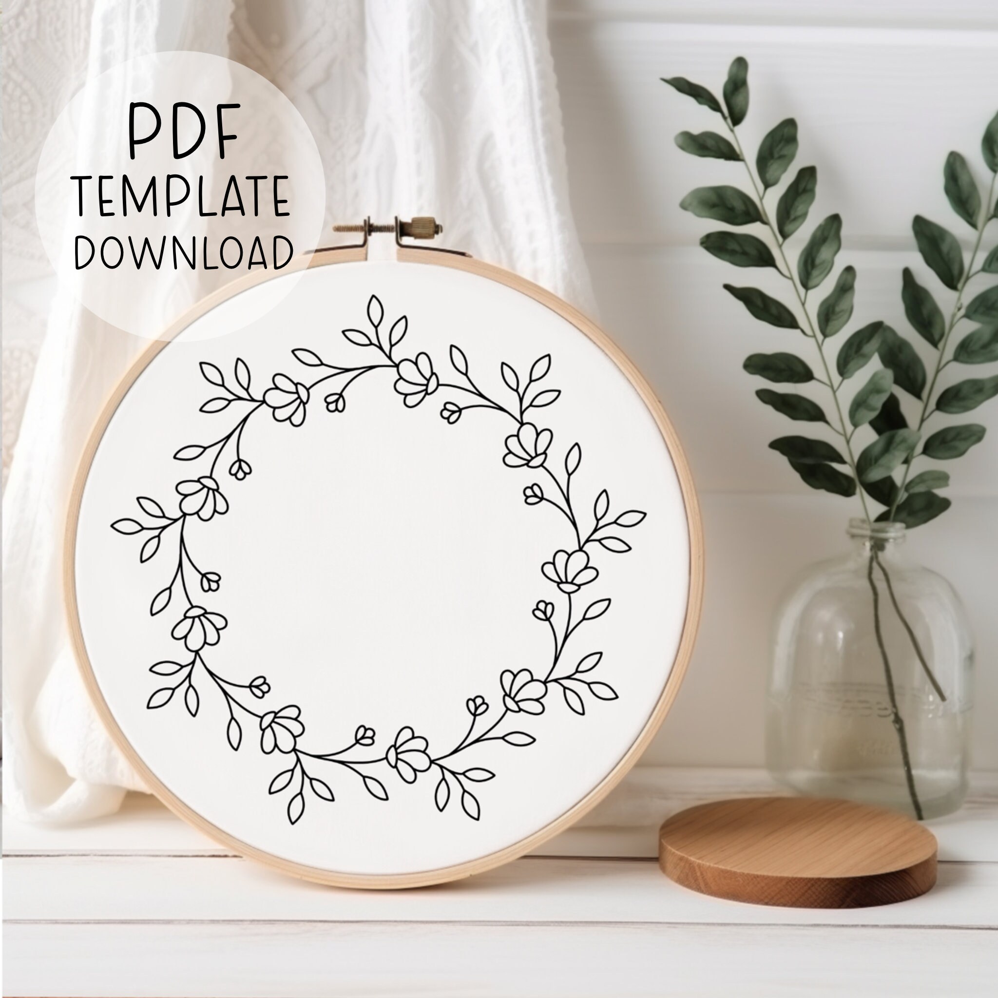 Flower Frame Embroidery Pattern, Flower Border Embroidery Design ...