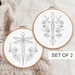 Floral Daggers Embroidery Pattern Set of 2, Unique Hand Embroidery ...