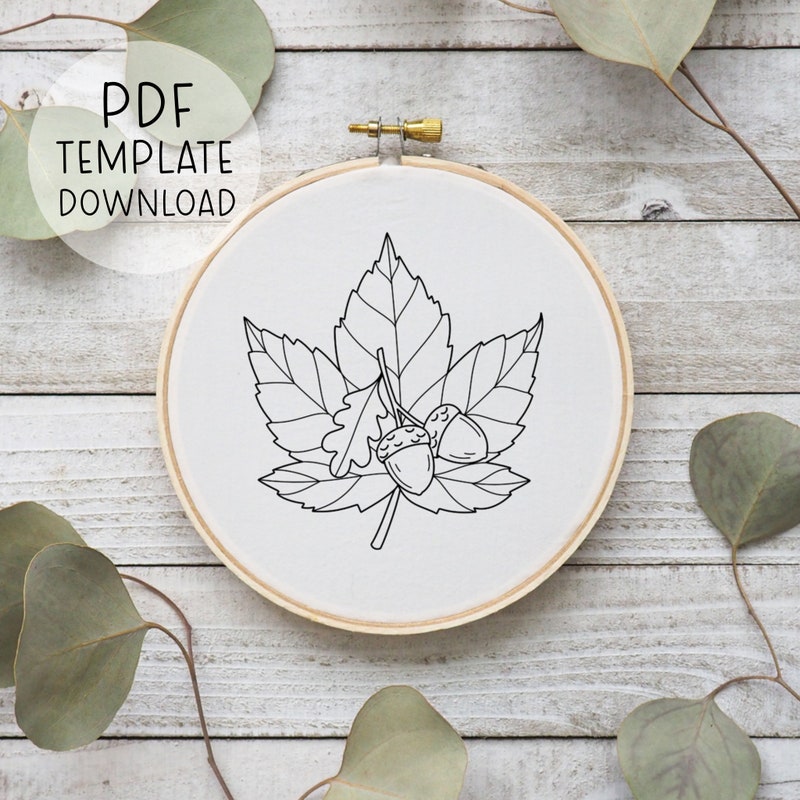 Acorn Embroidery - Etsy