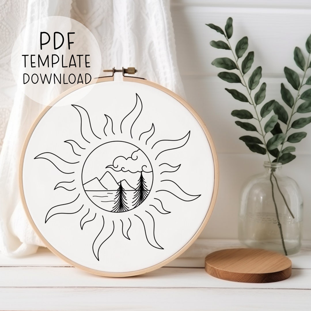 Summer Vacation Embroidery Pattern River Embroidery Design - Etsy