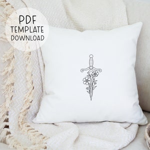 Feminine Dagger Embroidery Pattern, Weapon Embroidery, Daggers Fantasy ...