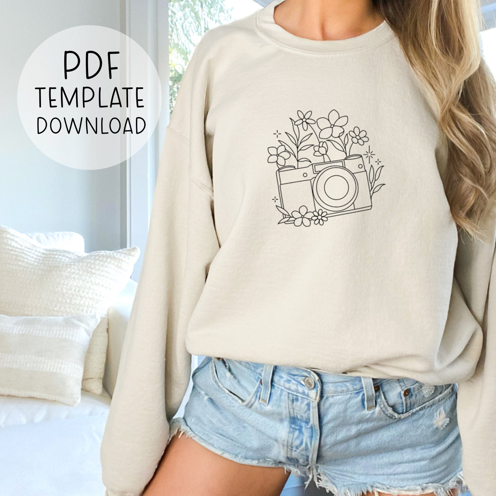 Camera Embroidery Template Pattern, Photography Embroidery Design ...